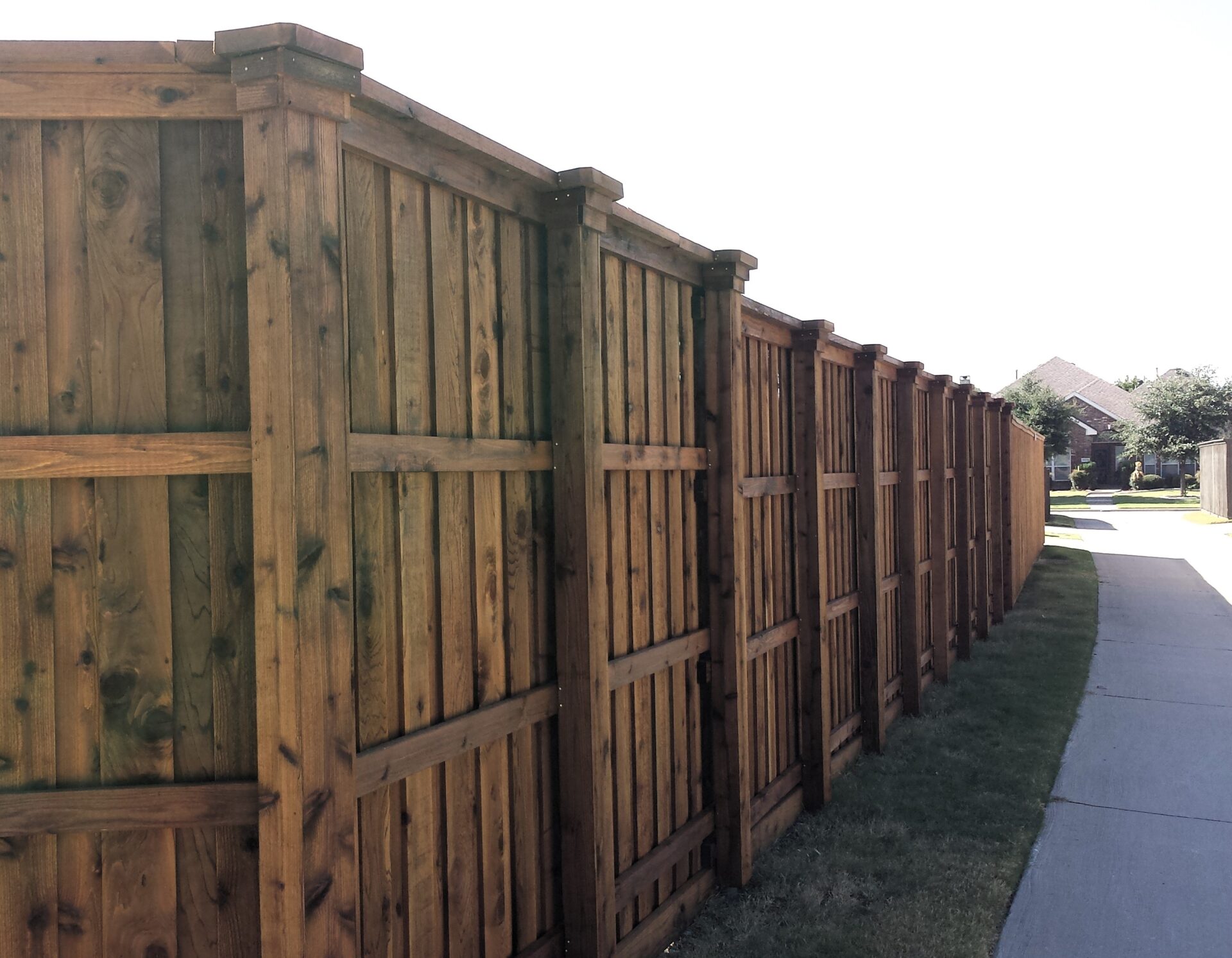 8_ Board on Board Cedar with Boxed Posts | Texas Backyard Living